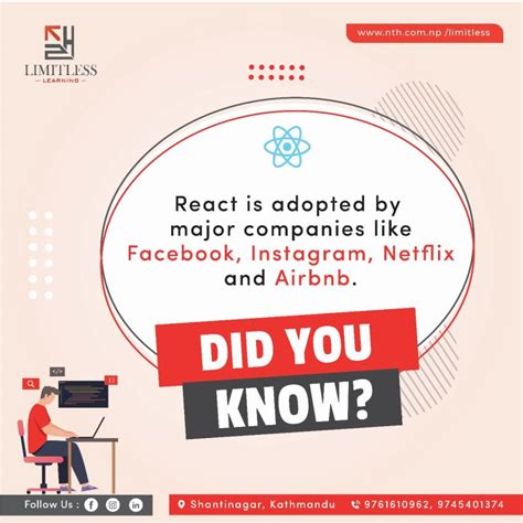 How React Is Used By Companies Nth Limitless Learning Posted On The Topic Linkedin