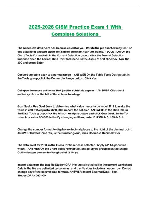 Cism Practice Exam 1 With Complete Solutions Cism Stuvia Us