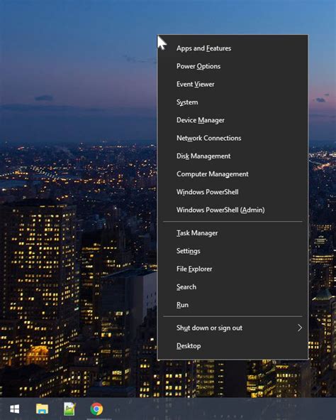 how to customize the windows 10 power user menu