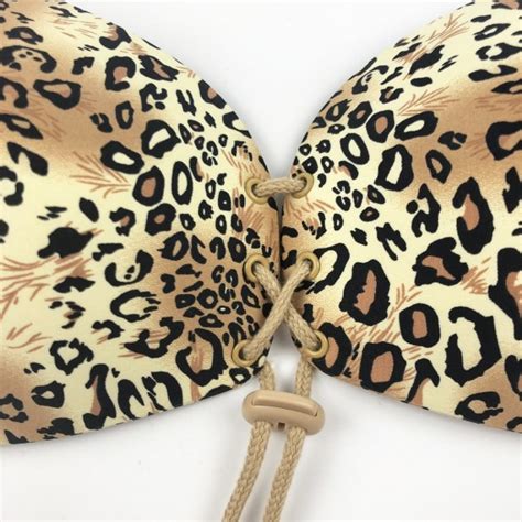 Fierce Luxury Leopard Print Push Up Stick On Bra