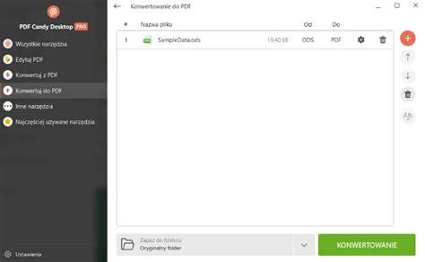 Konwersja ODS na PDF sposobów w Icecream Apps