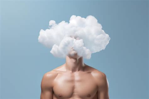 Premium Photo Man With Cloud Instead Of Head