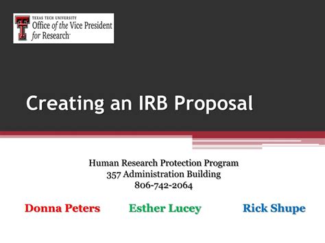 PPT Creating An IRB Proposal PowerPoint Presentation Free Download ID