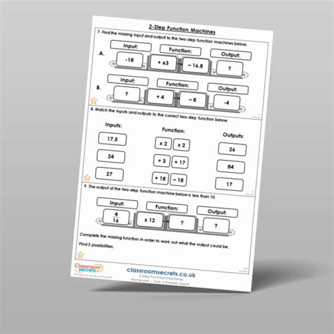 Year 6 2 Step Function Machines Homework Resource Classroom Secrets