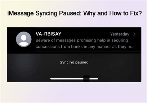 Imessage Syncing Paused On Iphone 15mac How To Fix