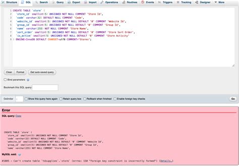 Magento 221 Website Move Database Import Error 1 Magento Forums