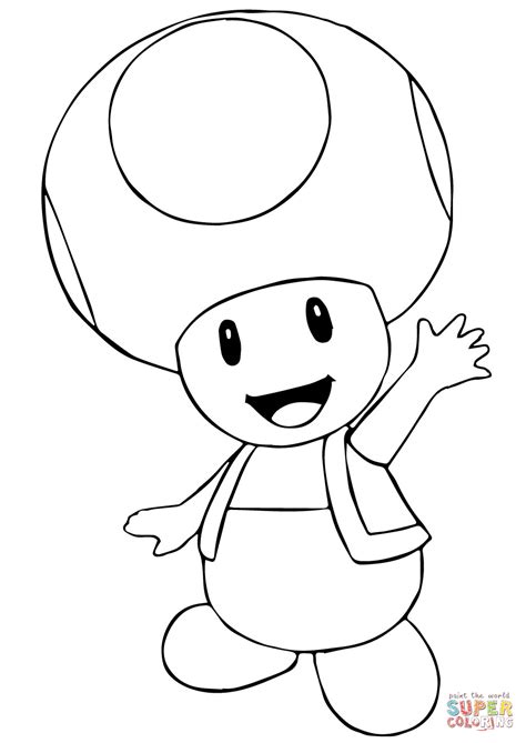Toad From Mario Colouring Pages