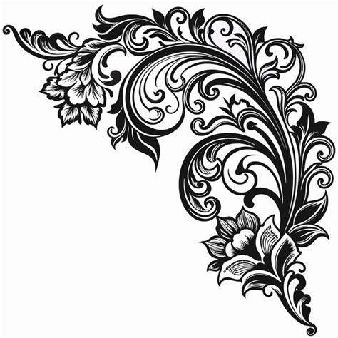 Premium Vector Ornate Floral Design Corner Element