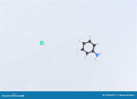 Aniline Hydrochloride Molecule Isolated Molecular Model 3d Rendering Stock Illustration