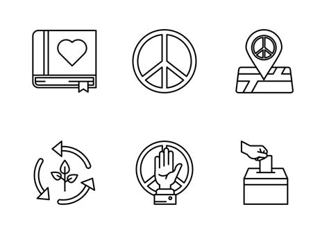 Peace Vector Icon Set 17463445 Vector Art At Vecteezy