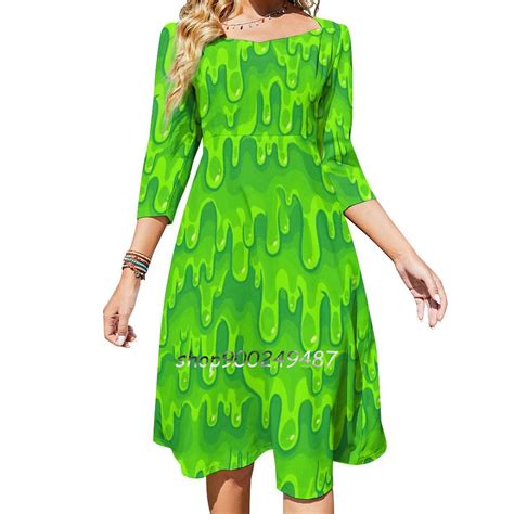 Slimed New Summer Cut Sexy Dresses Ladies Club Wear Party Sundresses Ooze Slime Gross Dripping