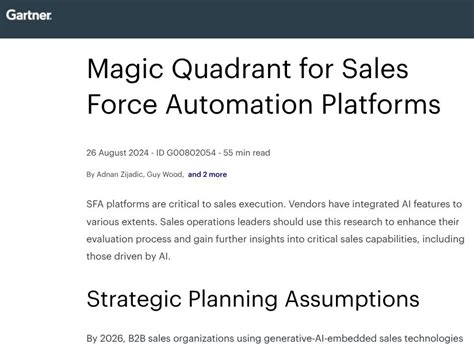 According To The Latest Gartner Magic Quadrant Microsoft Dynamics 365 Sales Distinguishes