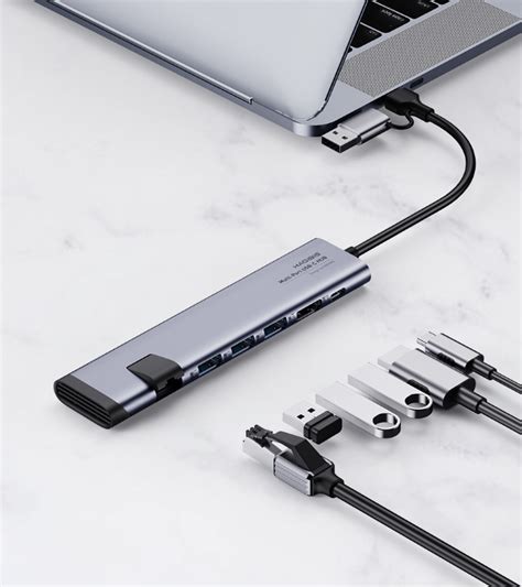 Hub Em USB C USB A Dupla Interface