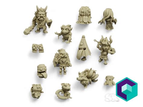 Yokai Fantasy Chibi Miniatures Roleplaying Games Stoneking Etsy