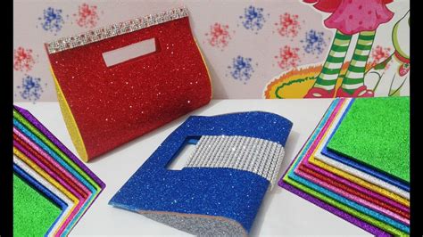 How To Make Foamy Glitter Bag Part 2 طريقة عمل حقيبة سوارية من فوم ا Cluch Bag Craft