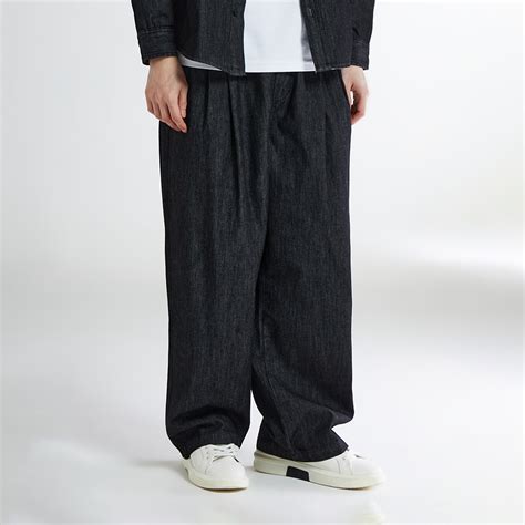 남녀공용 투턱 와이드 밴딩 진 셋업dark Graysptje24c55 스파오