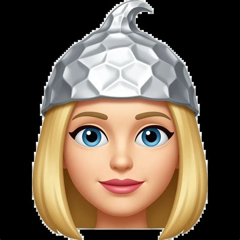 Female Blonde Emoji Wearing A Tin Foil Hat Emoji Ai Emoji Generator