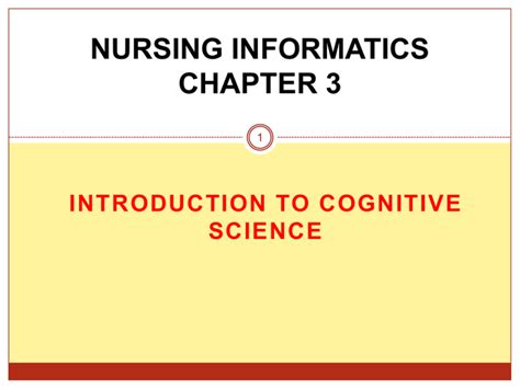 Nursing Informatics Cognitive Science Introduction
