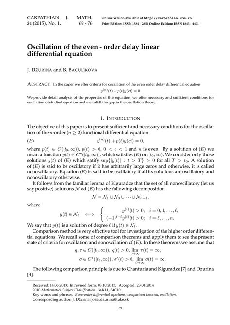 Oscillation Of The Even Order Delay Linear Differential Equation