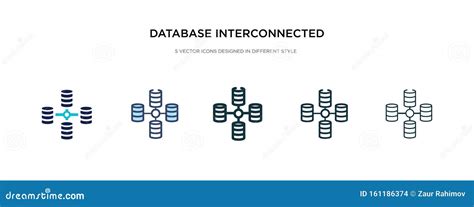 Database Interconnected Icon In Different Style Vector Illustration