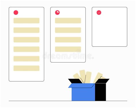 Task Organization Board With Notes In Flat Vector Illustration Symbolizing Workflow Task