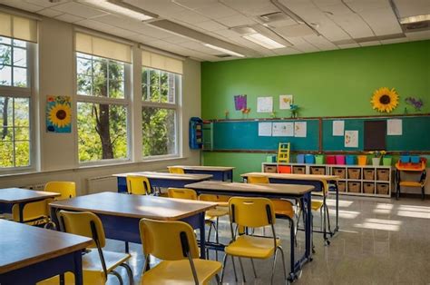Classroom With A Nature Theme Premium Ai Generated Image