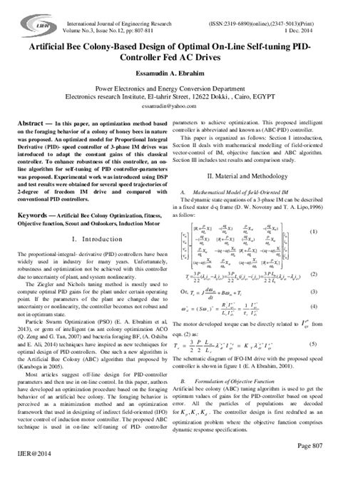 pdf artificial bee colony based design of optimal on line self tuning
