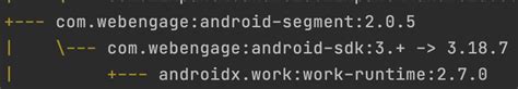 Internal Dep Of Webengage Android Sdk In `android Seg` Module Uses `` In Version Spec Leading