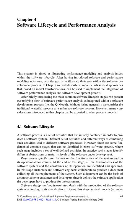 Pdf Software Lifecycle And Performance Analysis