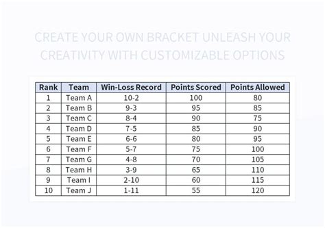 Free Custom Bracket Design Templates For Google Sheets And Microsoft Excel Slidesdocs