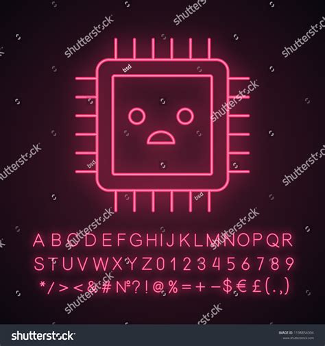 Sad Processor Neon Light Icon Bad Stock Vector Royalty Free Shutterstock