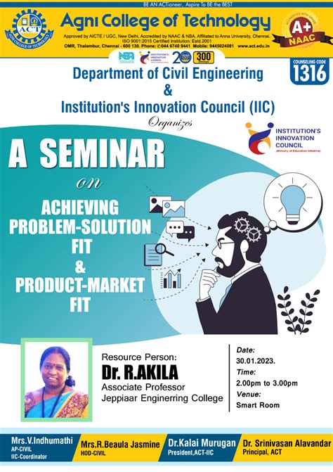 Seminar On Achieving Problem Solution Fit Product Market Fit Agni College