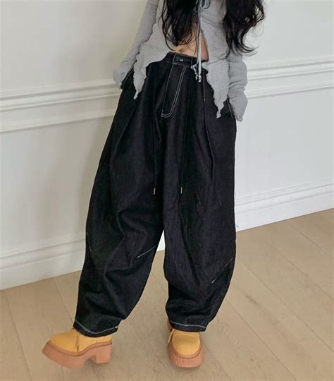 더나브 강추 흑청 데님 남여공용 조거팬츠