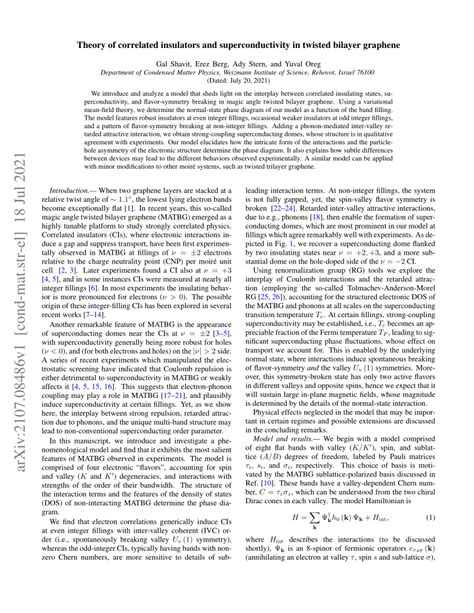 Pdf Theory Of Correlated Insulators And Superconductivity In Twisted Bilayer Graphene