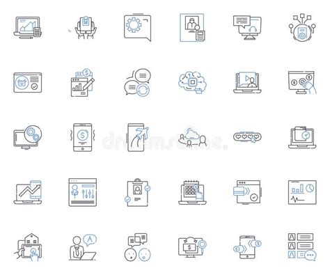 Customer Assisatance Line Icons Collection Support Help Assistance