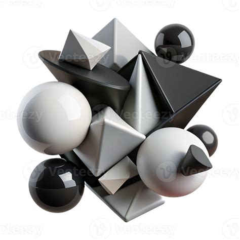 Stunning Vintage A Dynamic Composition Of Overlapping Geometric Shapes In Shades Of Black And