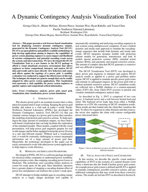 Pdf A Dynamic Contingency Analysis Visualization Tool