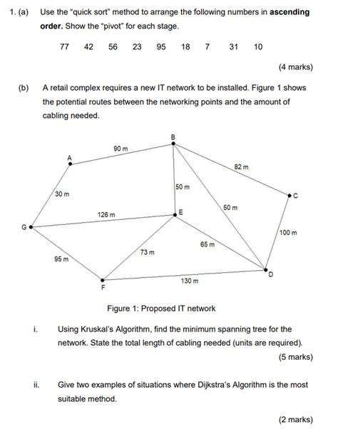 solved 1 a use the quick sort method to arrange the