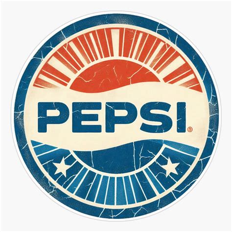 Maneki Vintage Pepsi Logo Sun Cracked And Worn Vector Art Sticker
