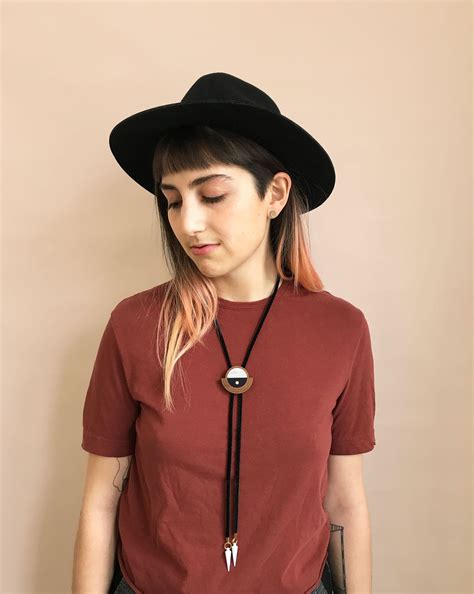Geometric Bolo Tie On Soft Cord Geometric Statement Jewelry Fashion