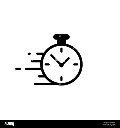 Stopwatch Chronometer Time Clock Icon In Black Simple Design On An Isolated White Background