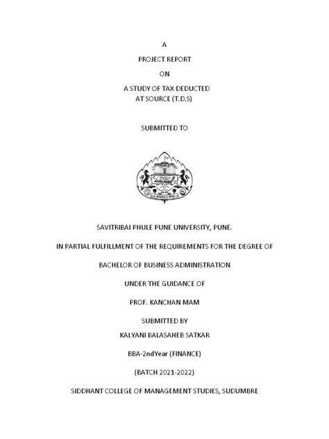 tds project pdf pdf
