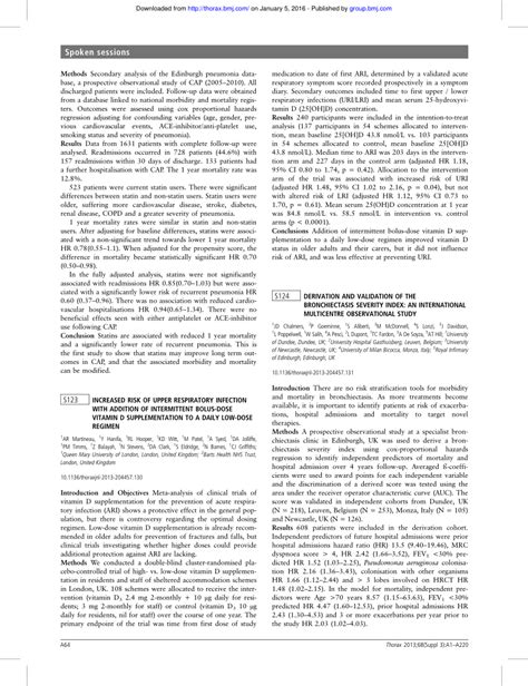 Pdf S124 Derivation And Validation Of The Bronchiectasis Severity Index An International