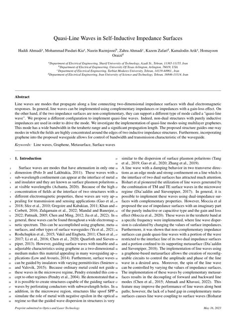 Pdf Quasi Line Waves In Self Inductive Impedance Surfaces