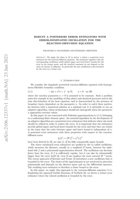 Robust A Posteriori Error Estimators With Error Dominated Oscillation For The Reaction Diffusion