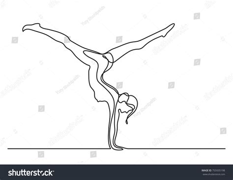 Continuous Line Drawing Naked Woman Doing Stock Vector Royalty Free Shutterstock