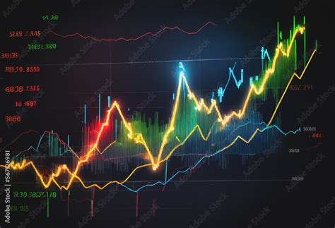 Stock Market Digital Graph Chart Ai Generative Illustration Stock