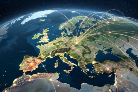 Digital World Map For Global Network Connectivity Stock Illustration Illustration Of Cyber