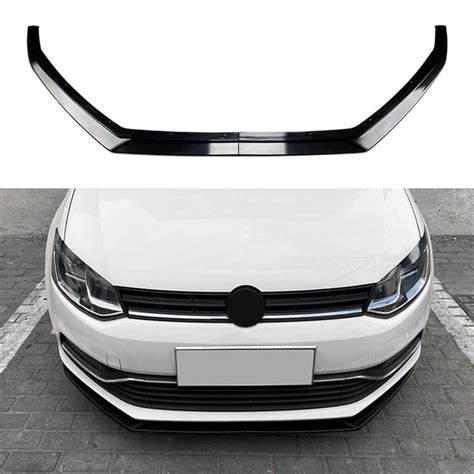 Car Front Bumper Spoiler Lip Kit For Mk5 Vw Polo 6r 6c 2009 2018 Gloss