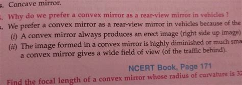 Concave Mirror Why Do We Prefer A Convex Mirror As A Rear View Mirror In